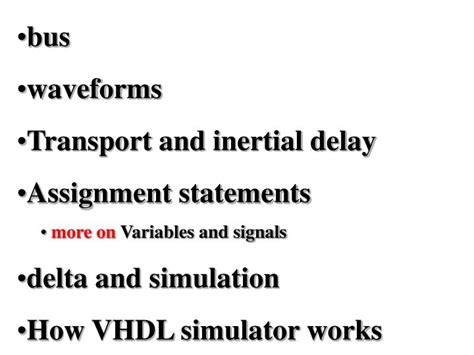 ppt bus waveforms transport and inertial delay assignment statements