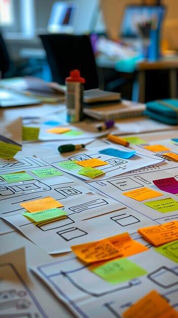 Creative Brainstorming Session With Colorful Sticky Notes And Ideas Premium Ai Generated Image