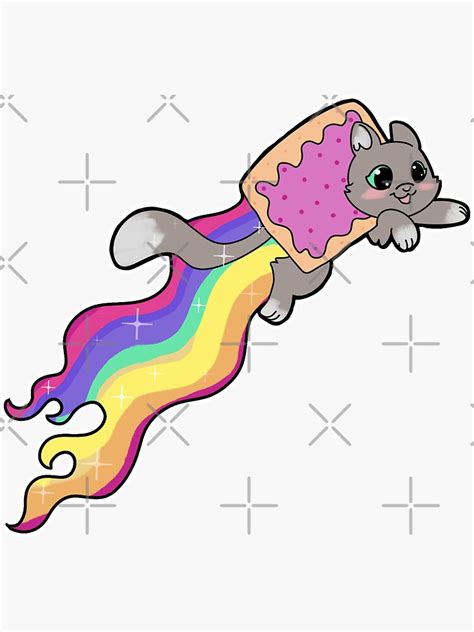 Rainbow Poptart Cat Sticker By Bythebrink Redbubble