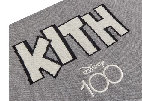 Kith X Disney Mickey And Friends Knitted Mickey Scarf Light Heather Grey Fw23 Us
