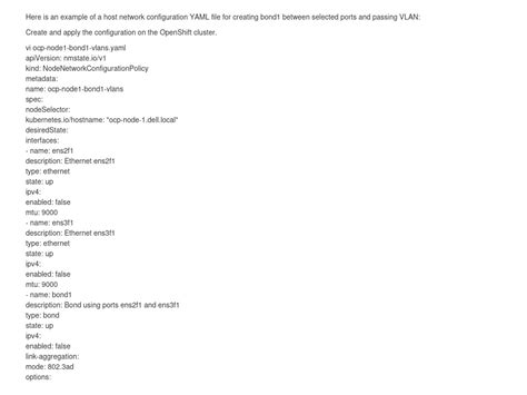 appendix c host network configuration yaml file protect red hat