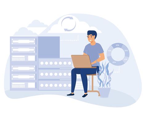 Data Backup Software Concept Cyber Security Data Protection Flat Vector Modern Illustration