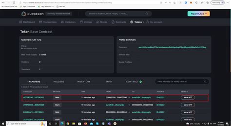 [aurascan][tokens][tokencw721detail] filter by token txn hash token