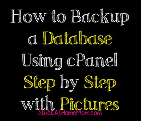 How To Backup A Database Using Cpanel Step By Step With Pictures