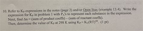 0 Refer To KP Expressions In The Notes Page 2 Chegg Com
