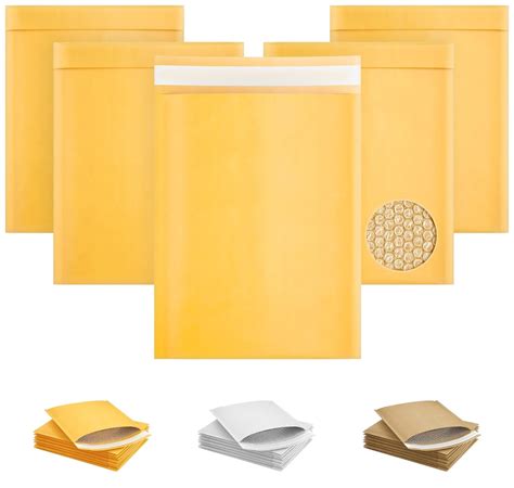 Yellow Kraft Bubble Mailer Envelopes 10 5 X 15 Inches 10 Pack Mail