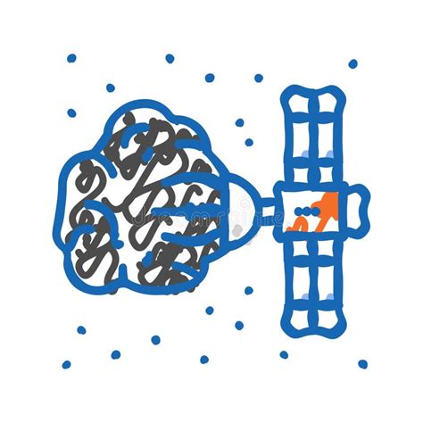 Asteroid Mining Space Exploration Icon Doodle Illustration Stock Illustration Illustration Of