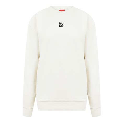 hugo stack logo crew neck sweater crew sweaters frasers