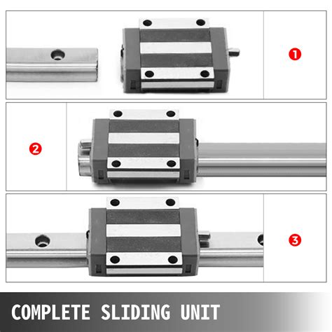 Vevor Linear Rail Hgh20 1500mm 2 Linear Slide Guide With 4 Bearing