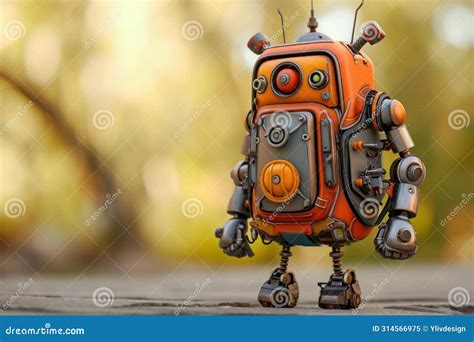 Animated Backpack Cartoon Robot Generate Ai Stock Image Image Of