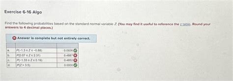 Exercise 6 16 Algo Find The Following Probabilities Chegg Com