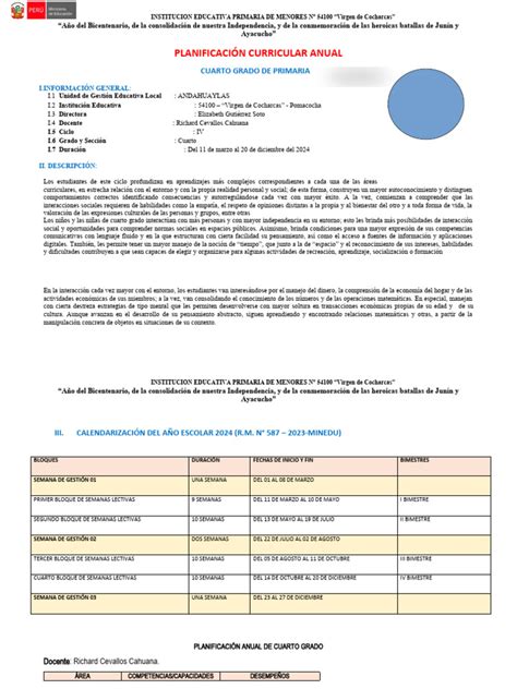PlanificaciÓn Anual 3ero Actualizado Pdf Comunicación No Verbal