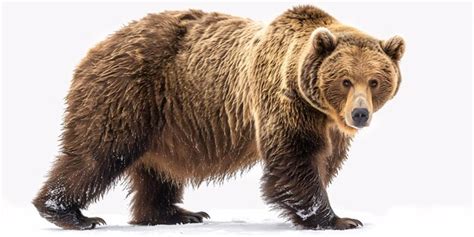 Lone Bear On Blank Background Premium Ai Generated Image