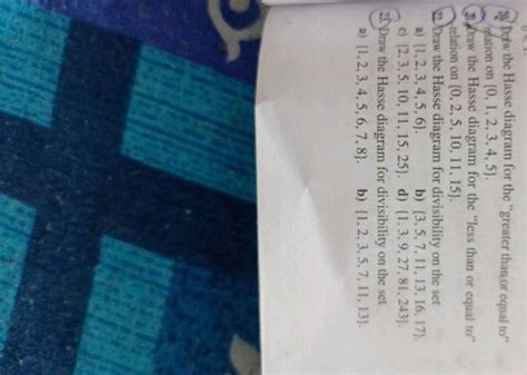 Draw The Hasse Diagram For Divisibility On The Set Filo