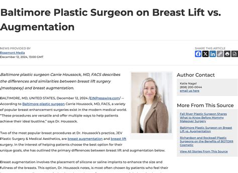 Baltimore Plastic Surgeon Explains The Differences Between Breast Lift