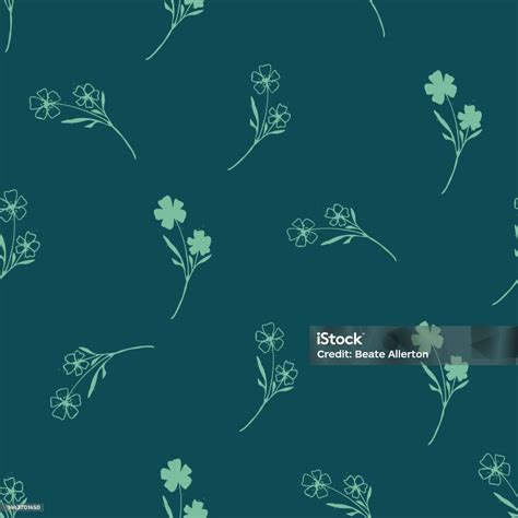 야생 초원 꽃 완벽 한 벡터 패턴 배경입니다 수직 꽃은 청록색 배경에 줄기가 있습니다 라인 아트 개요 실루엣 식물 디자인 모노크롬 꽃 맥시멀리스트 코티지패션을 위한 코어 꽃