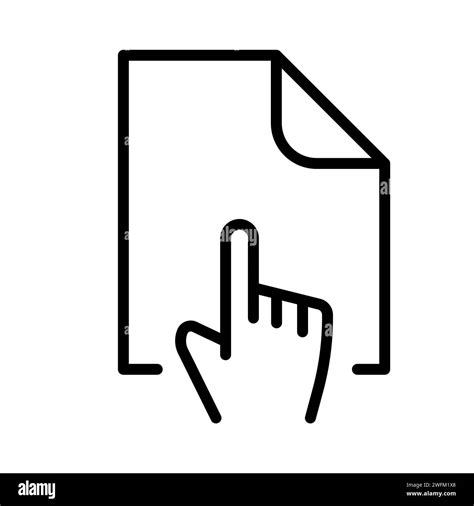 Vector Black Line Icon Select The Desired File Isolated On White