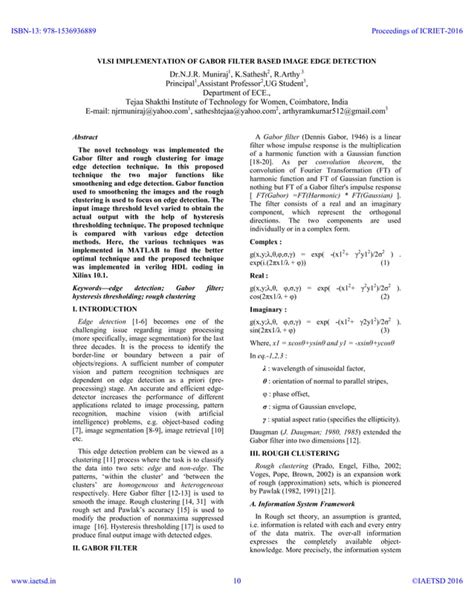 Iaetsd Vlsi Implementation Of Gabor Filter Based Image Edge Detection Pdf