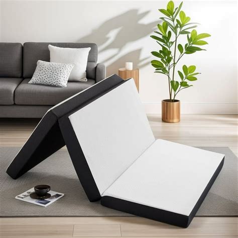 Smiaoer Foldable 3 Inches Queen Size Memory Foam Mattress Tri Fold