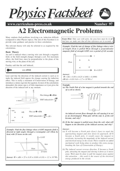 A2 Electromagnetic Problems Curriculum Press