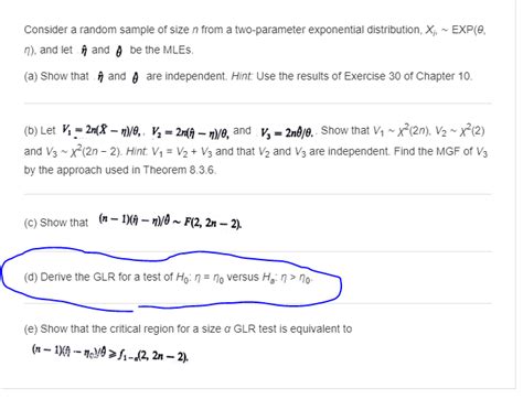 Solved Consider A Random Sample Of Size N From A
