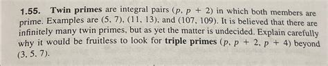 Solved 155 ﻿twin Primes Are Integral Pairs Pp2 ﻿in