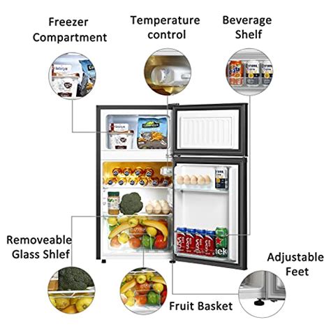 Hailang Cu Ft Mini Fridge With Freezer Door Compact Refrigerator With Low Noise Mini