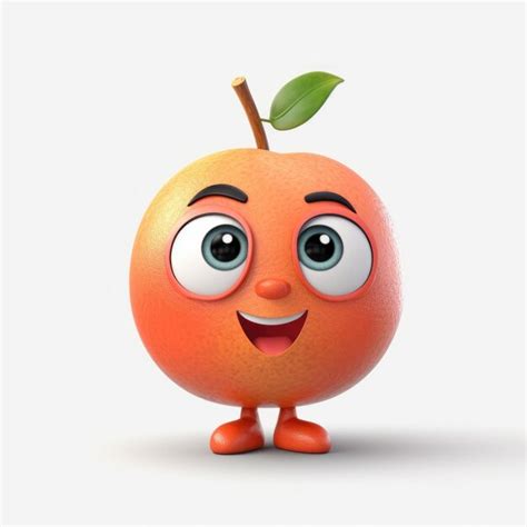 Premium Ai Image Cute 3d Nectarine Character