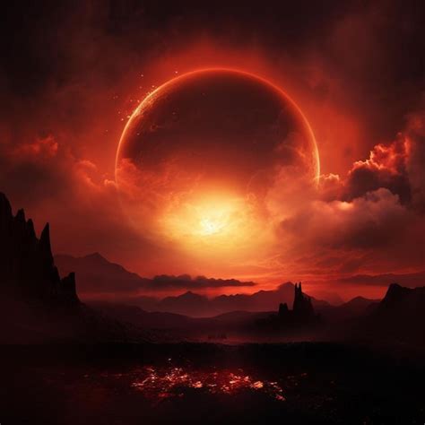 Premium Photo Ruby Lunar Eclipse Wallpaper Delight Red Moon Wallpaper Image