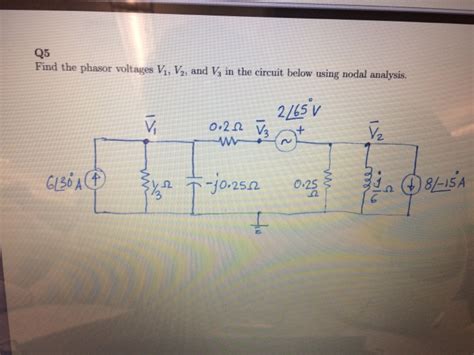 solved find the phasor voltages v 1 v 2 and v 3 in the