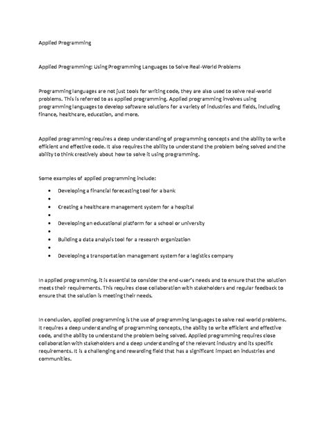 Applied Programming Applied Programming Applied Programming Using