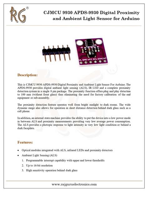 220 240 V Ac Apds 9930 Digital Proximity And Ambient Light Sensor For Arduino At ₹ 57piece In