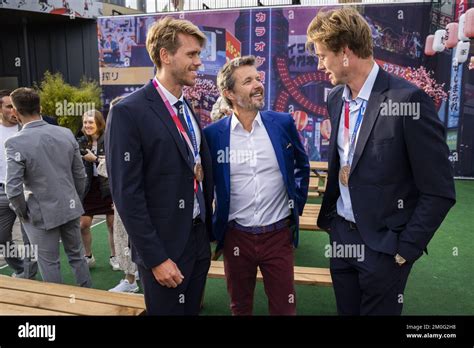 Crown Prince Frederik And Olympic Bronze Medallists Joachim Sutton And