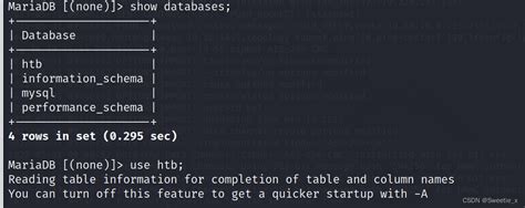 Hack The Box Sequel关卡when Using The Mysql Command Line Client What