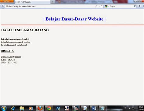E Learning Dasar Dasar Membuat Web Dengan HTML