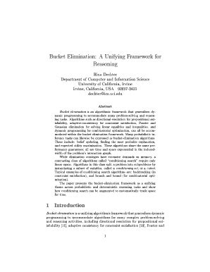 Fillable Online Bucket Elimination A Unifying Framework For Fax Email Print PdfFiller