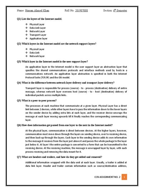 ccn question and answers pdf osi model internet protocol suite