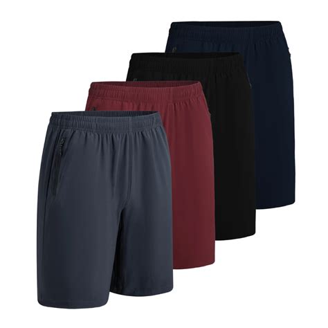 4 Pack Mens Elastic Waist Shorts With Pockets Li Hanton