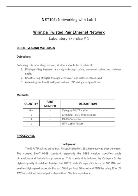Wiring A Twisted Pair Ethernet Network Bsit Stuvia Us