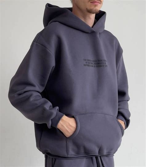 Худі утеплене оверсайз сіре — ціна 1299 грн у каталозі Чоловічі худі