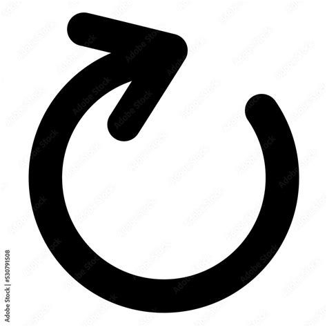 Clockwise Arrow Icon Black Curved Circular Arrow Indicating Circular