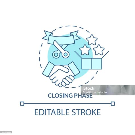 Closing Phase Turquoise Concept Icon Stock Illustration Download Image Now Abstract Art