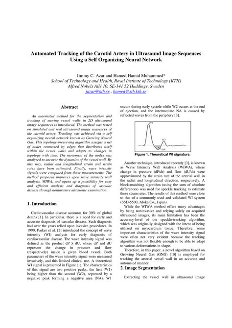 Pdf Automated Tracking Of The Carotid Artery In Ultrasound Image Sequences Using A Self