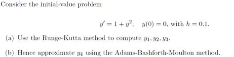 solved consider the initial value problem y 1 y y 0