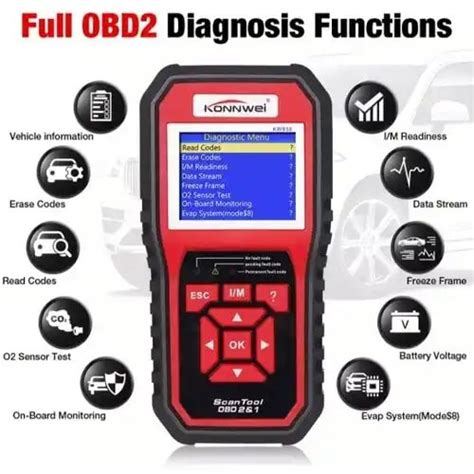 Konnwei Obd2 Car Diagnostics Tool Kw 850 Auto Obdii Konnewi Scanner ...