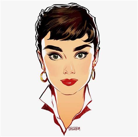 Audrey Hepburn Cartoon Drawing