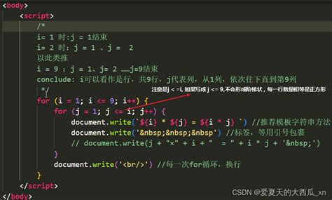 for循环制作三角形，九九乘法表、正方形 利用for循环出一个三角形式的九九乘法表 csdn博客