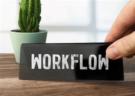 Premium Photo Text Workflow Writen On Black Table Card