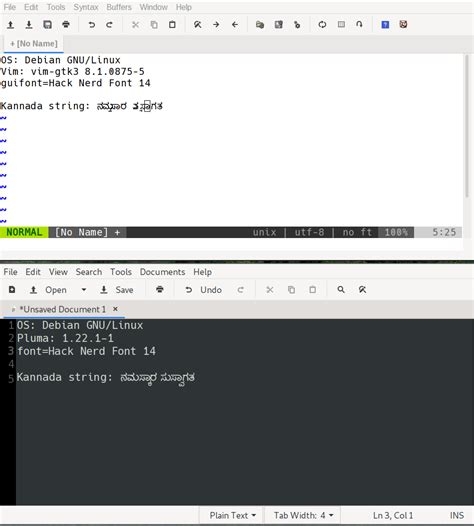 Gvim And Unicode Indic Characters Vi And Vim Stack Exchange
