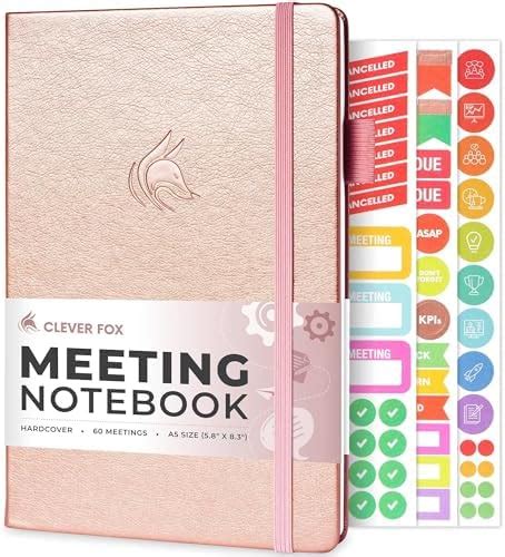 Meeting Notebook For Work With Action Items A5 Spiral Project Planner Notebook For Note Taking